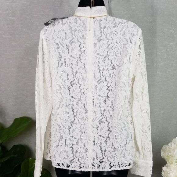 Ralph Lauren | Tops | Ralph Lauren High Neck Lace Blouse Nwt | Poshmark